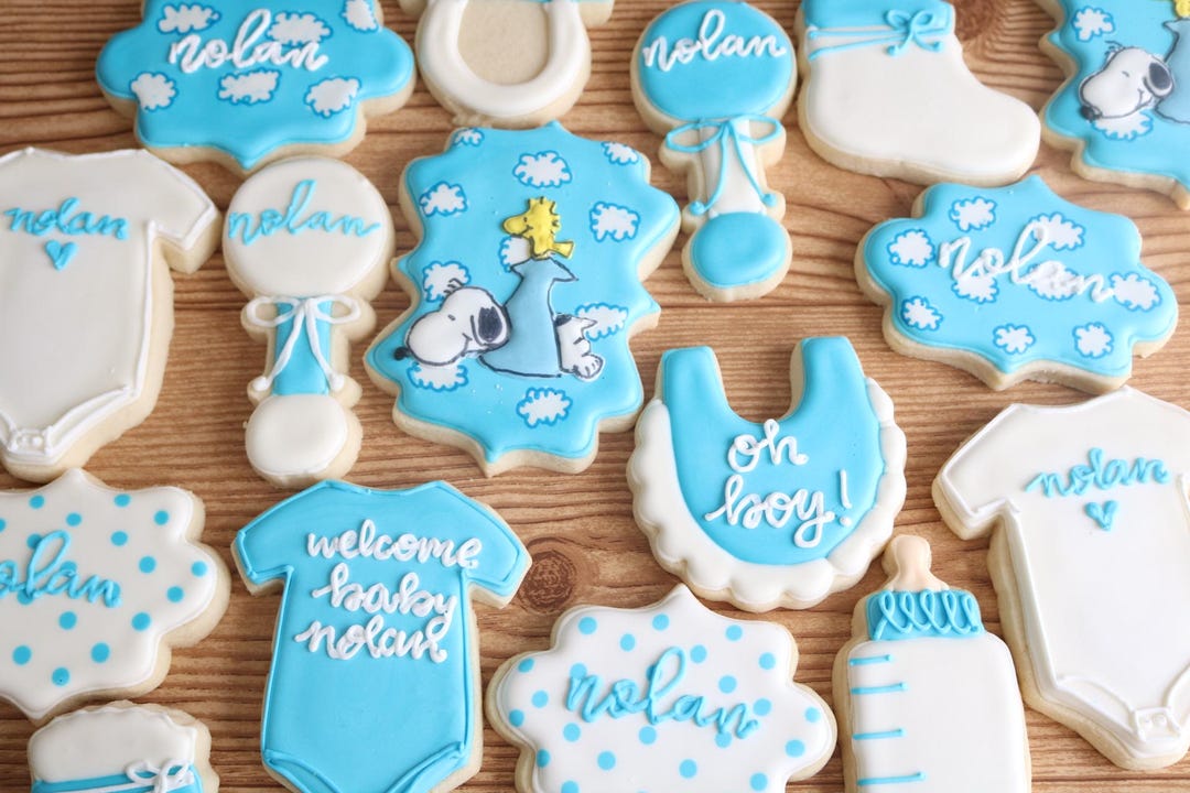 Snoopy Baby Shower Sugar Cookies - Etsy