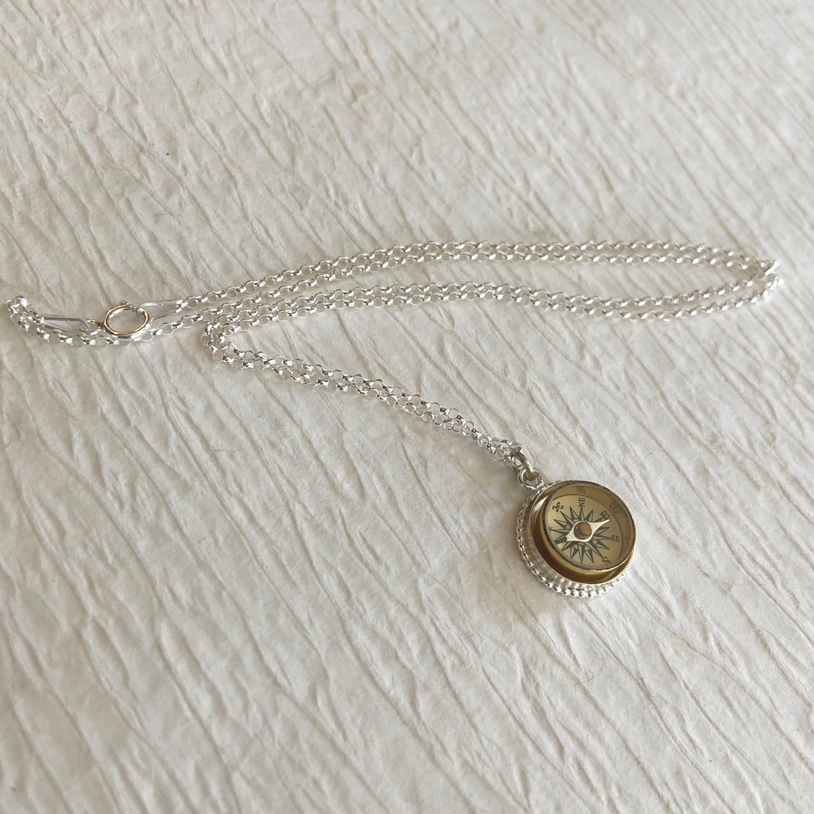 Tiny Sterling Silver Working Compass Necklace Steampunk - Etsy