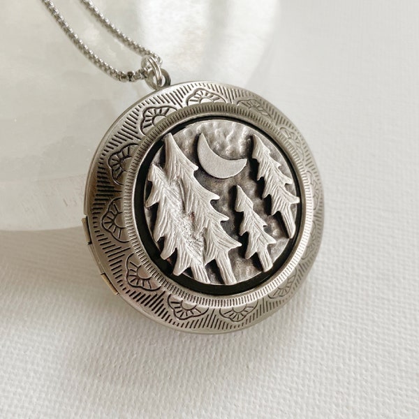 Large Silver Locket - Etsy