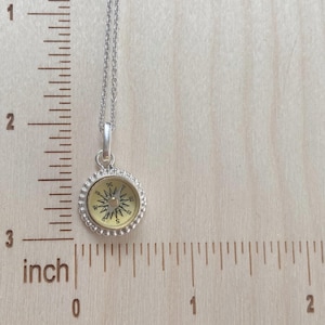 Tiny Sterling Silver Working Compass Necklace With Engraving ...