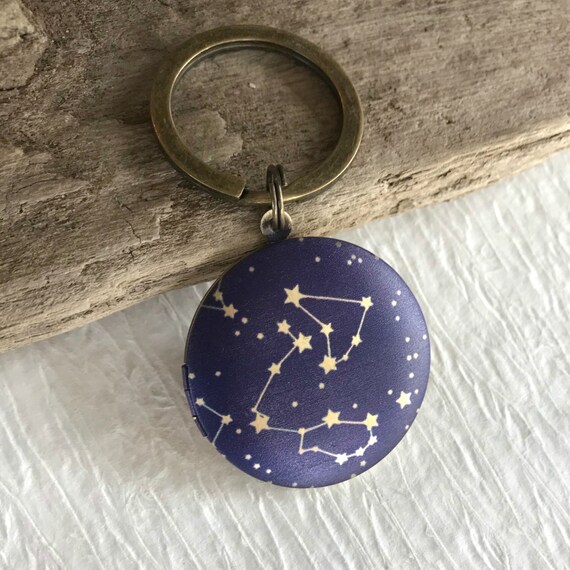 Constellation Locket Keychain Photo Locket Stars Key Chain | Etsy