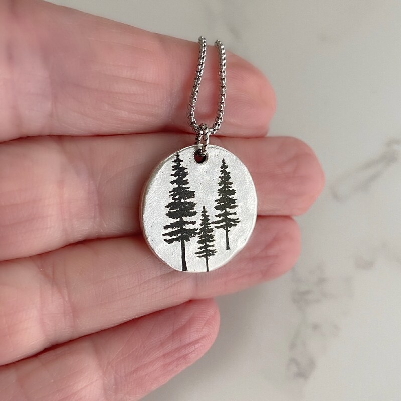 Pine Tree Pendant - Etsy