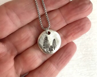 Pine Tree Pendant - Etsy