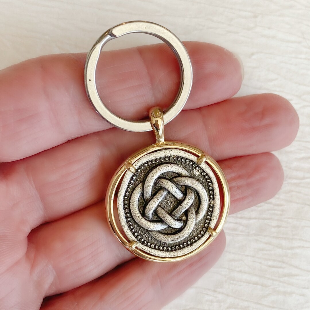 Celtic Love Knot Keychain Mixed Metal Key Chain Irish Key - Etsy