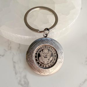 U.S. Army Photo Locket Keychain | Military Keepsake Gift | Personalized ...