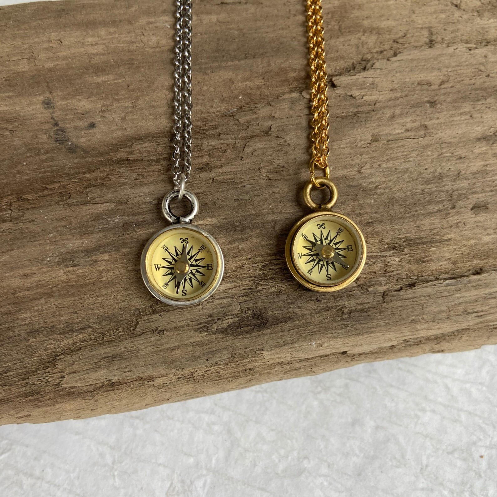 Tiny Working Compass Necklace Silver or Gold Compass Pendant - Etsy