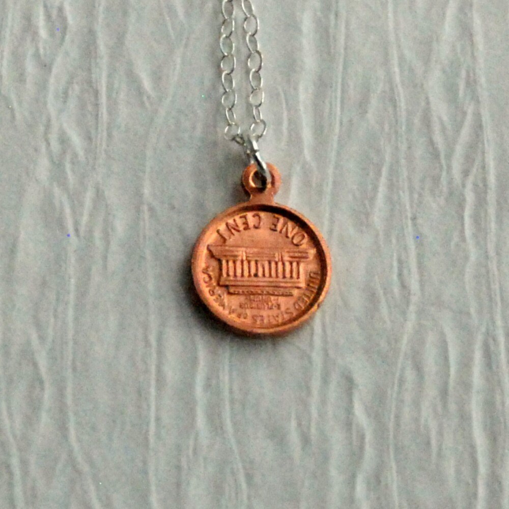Tiny Copper Penny Charm Necklace Good Luck Penny Small Coin | Etsy