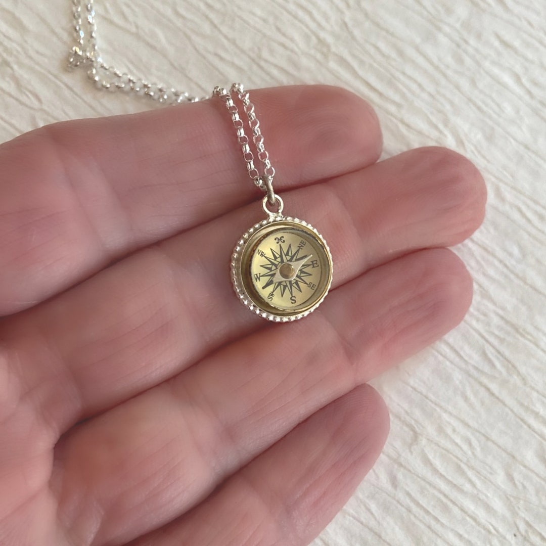 Working compass locket necklace store