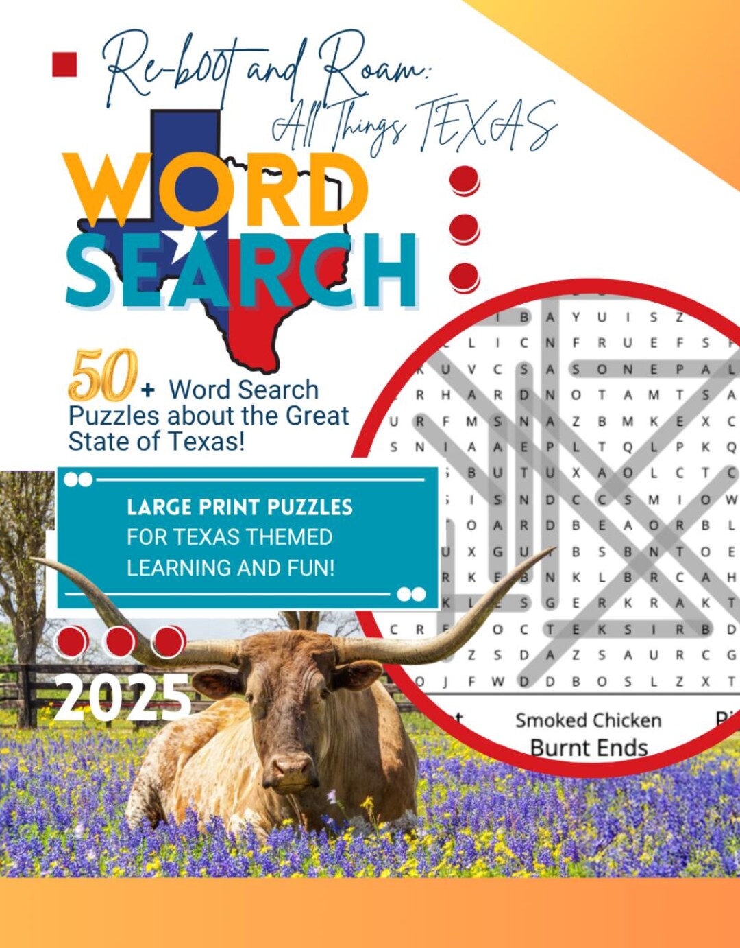 Texas Word Search Puzzle Book: Large Print Fun (digital Download PDF ...