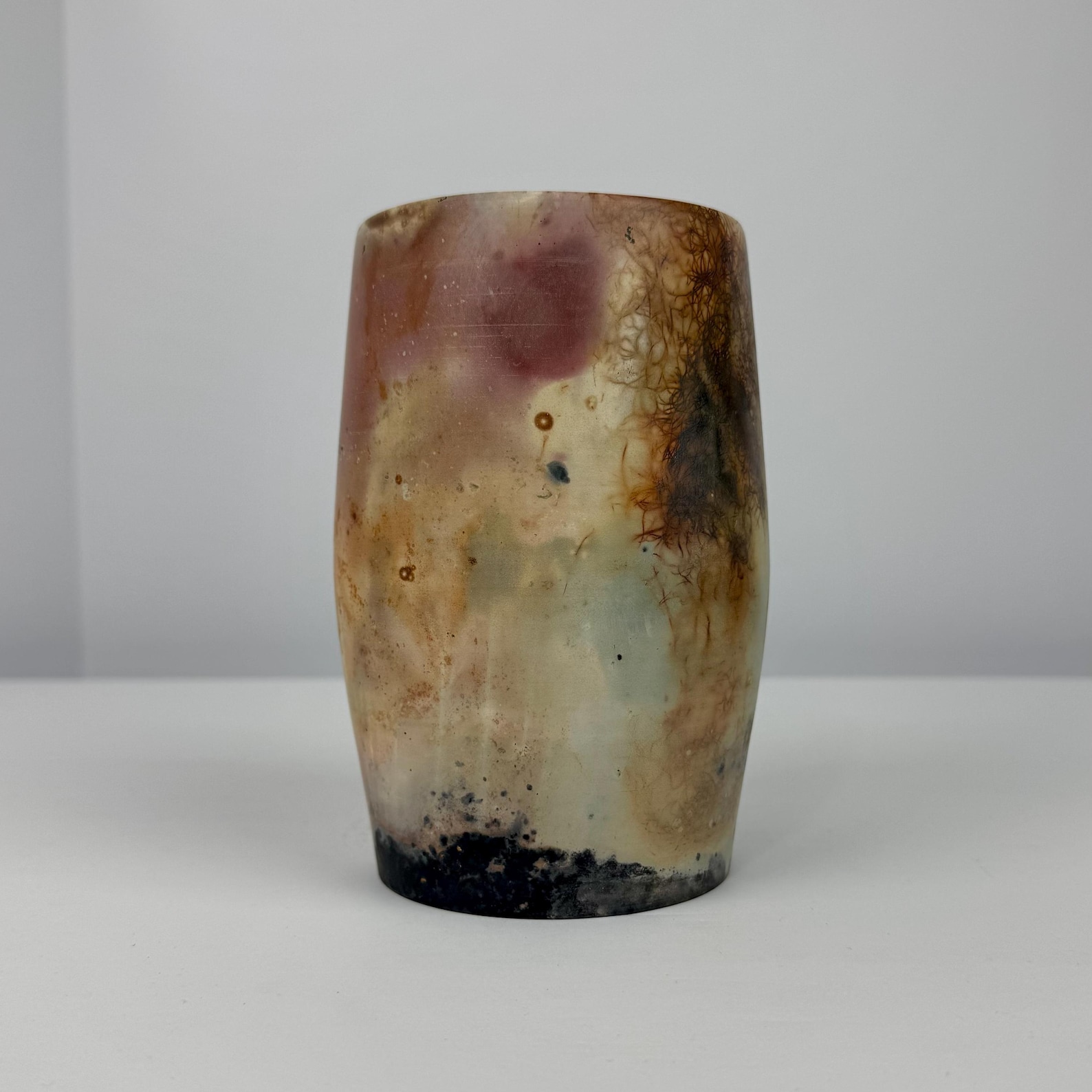Pit Fired Burnished Vase – 6.0" X 4.25" Handmade Elliptical Ceramic ...