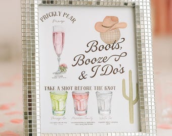 Ready-to-print | Rodeo Bachelorette Cocktail Signage | Disco-rodeo ...