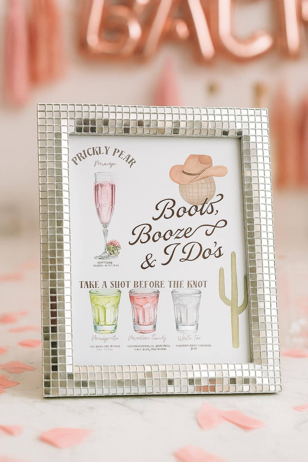 Ready-to-print | Rodeo Bachelorette Cocktail Signage | Disco-rodeo ...