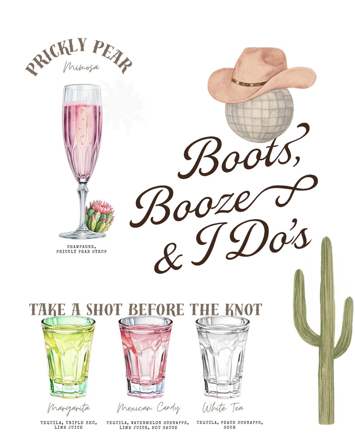 Ready-to-print | Rodeo Bachelorette Cocktail Signage | Disco-rodeo ...