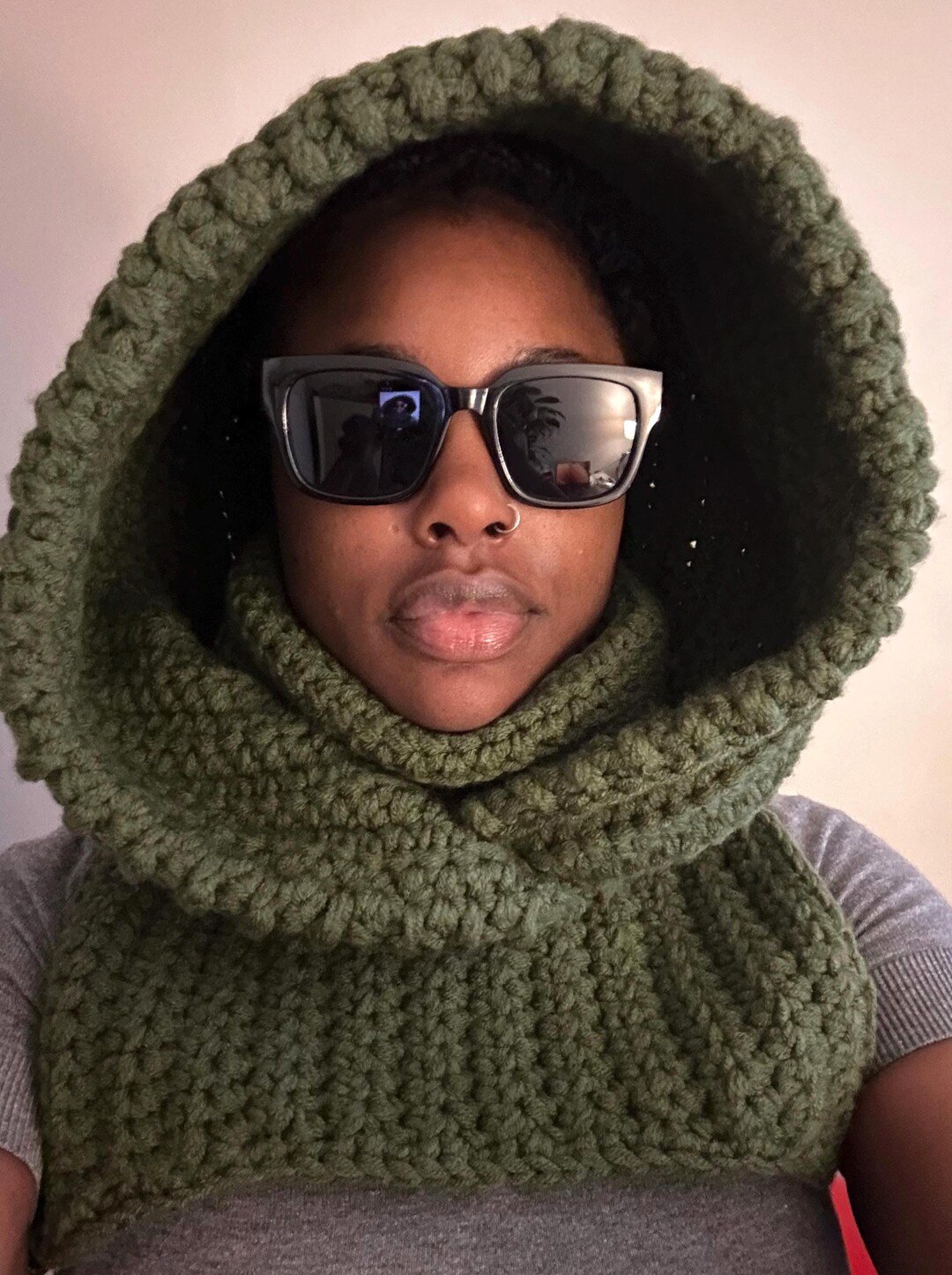 Crochet "matrix" Hood: Handmade Acrylic Yarn Statement Outerwear - Etsy