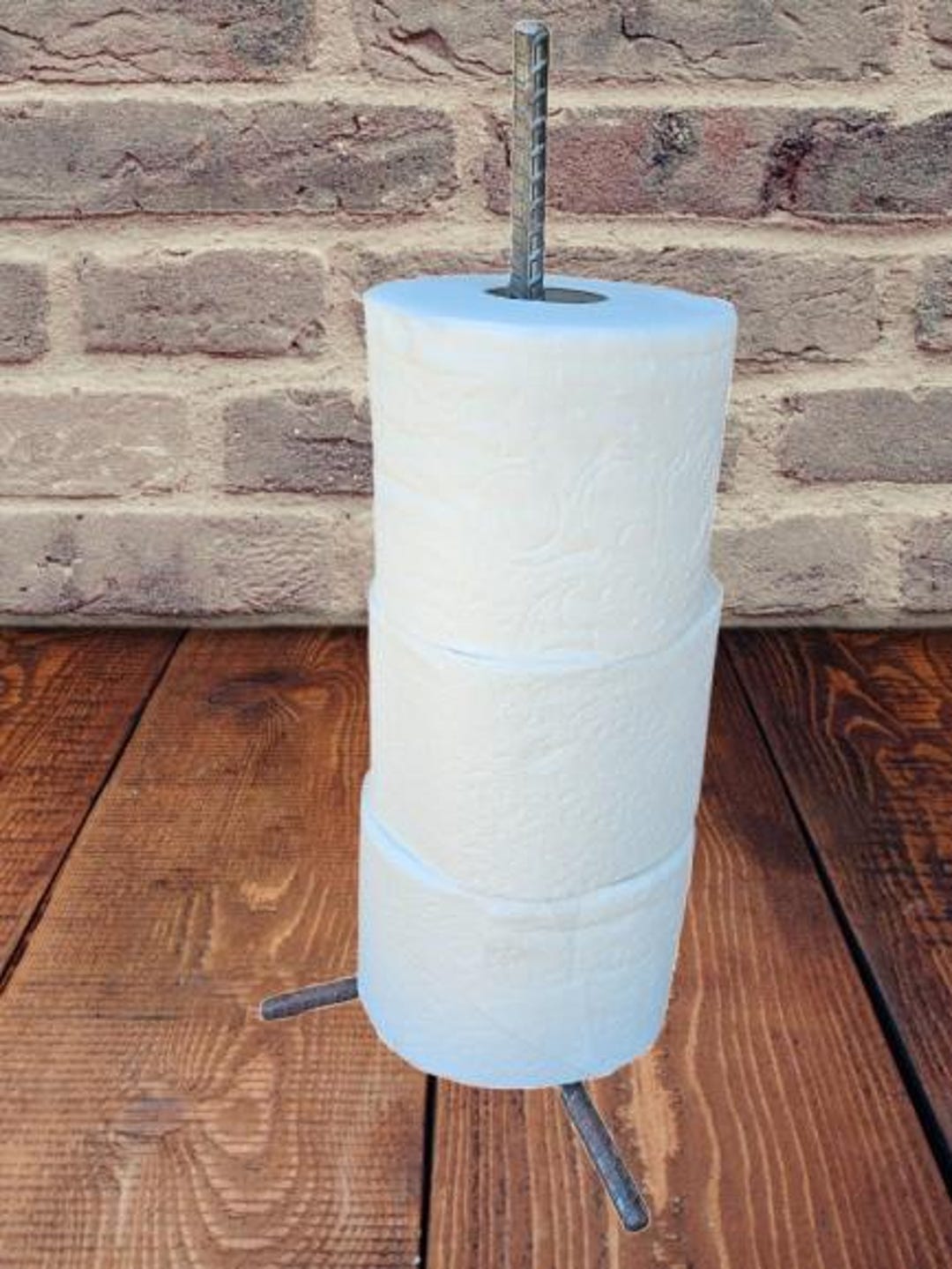 Freestanding Rebar Toilet Paper Holder | Rustic Floor TP Stand ...