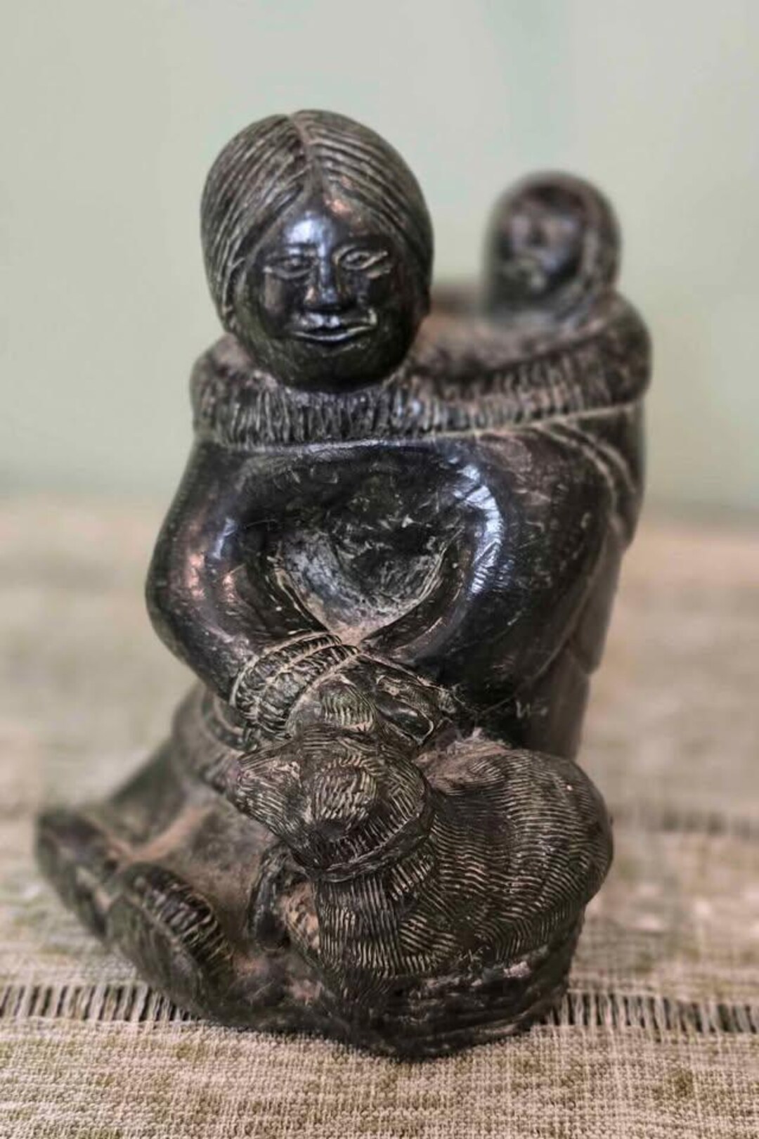 Vintage Handmade Inuit Stone Carving – the Wolf Sculptures – Canada ...
