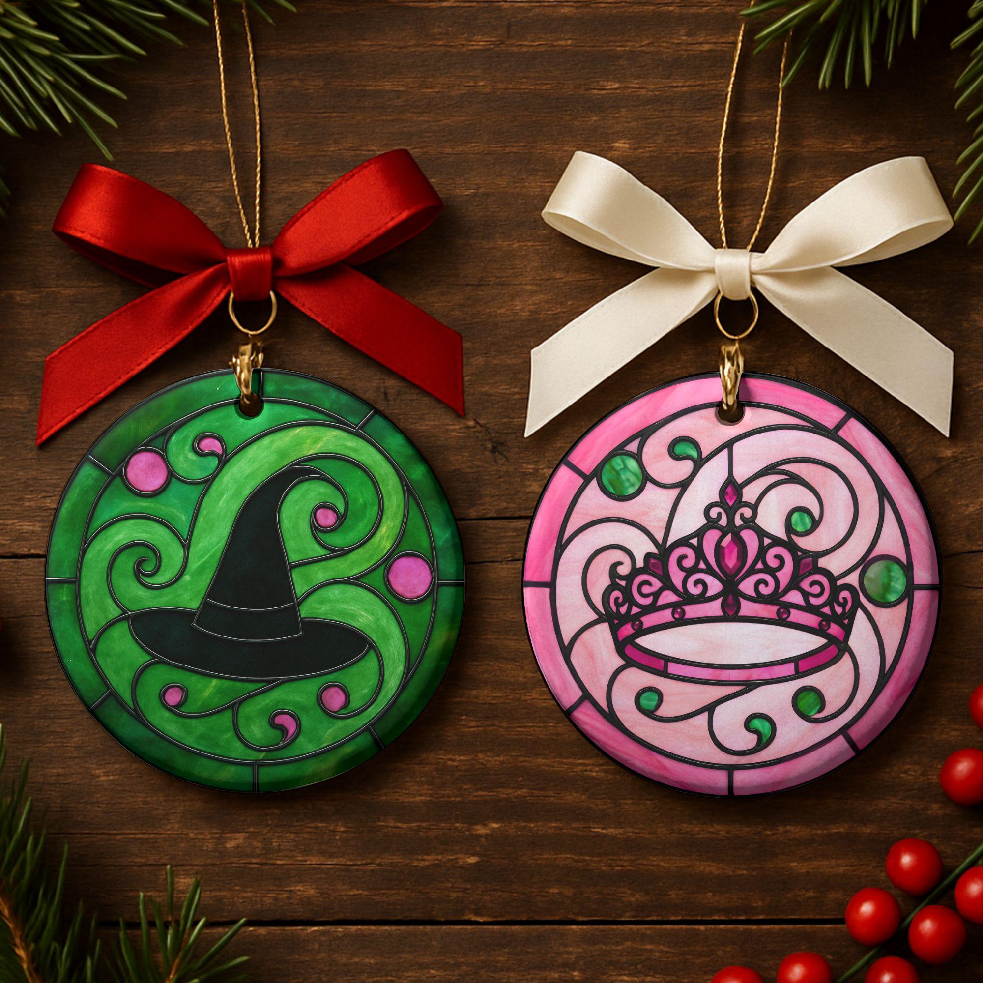 Wicked Ornament - Stained Glass Christmas Ornament, Glinda Inspired ...