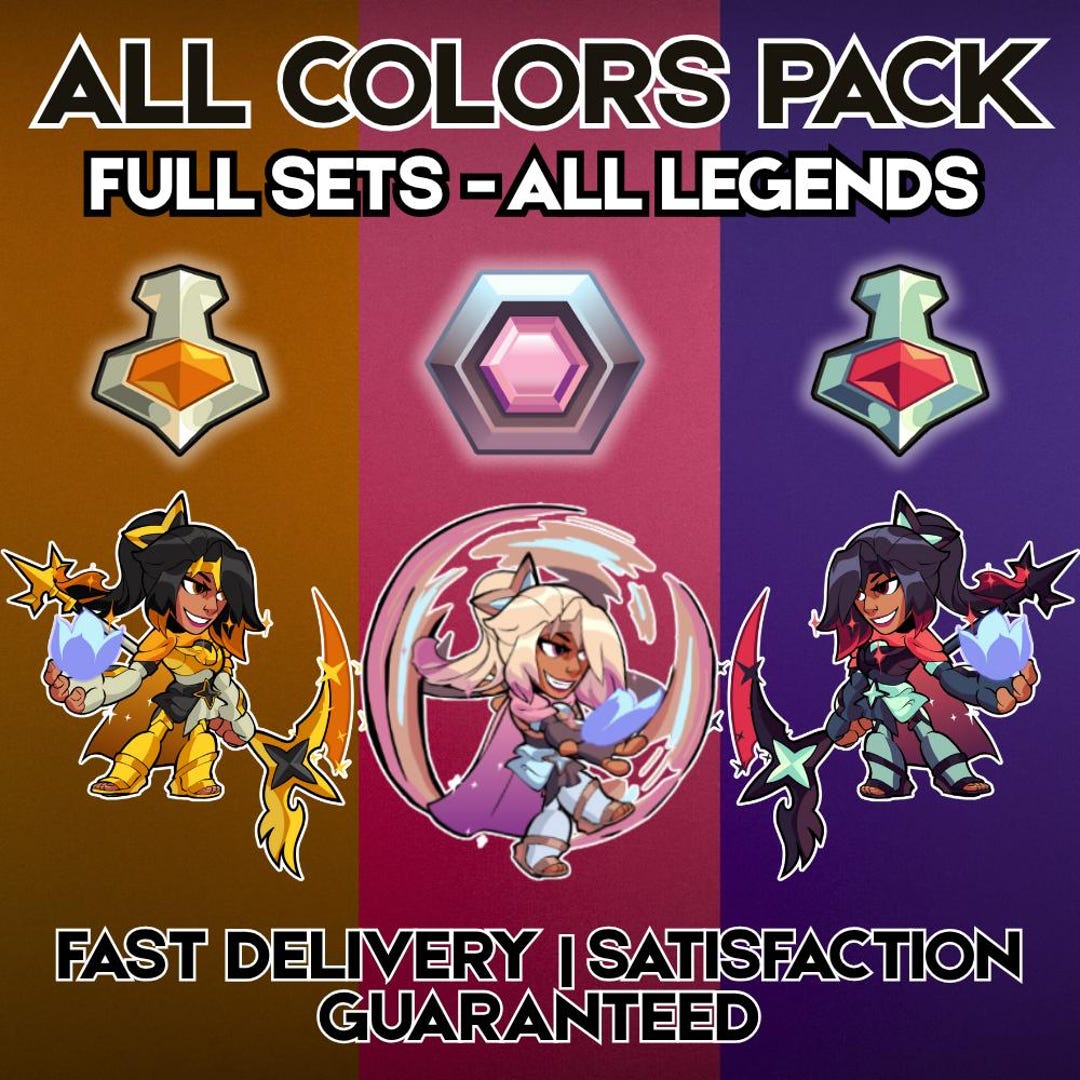 Brawlhalla All Colors All Legends Pack - 200 CODES | Esports V5 + Esports V6 + Community Colors ...