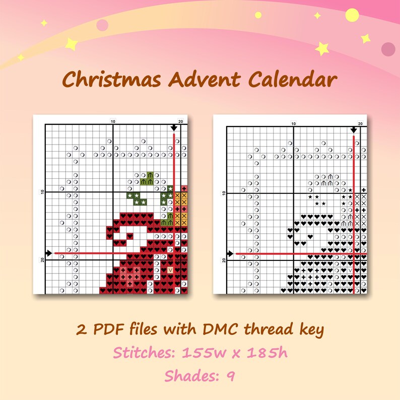 Christmas Advent Calendar Cross Stitch Pattern: Winter Sampler (PDF ...