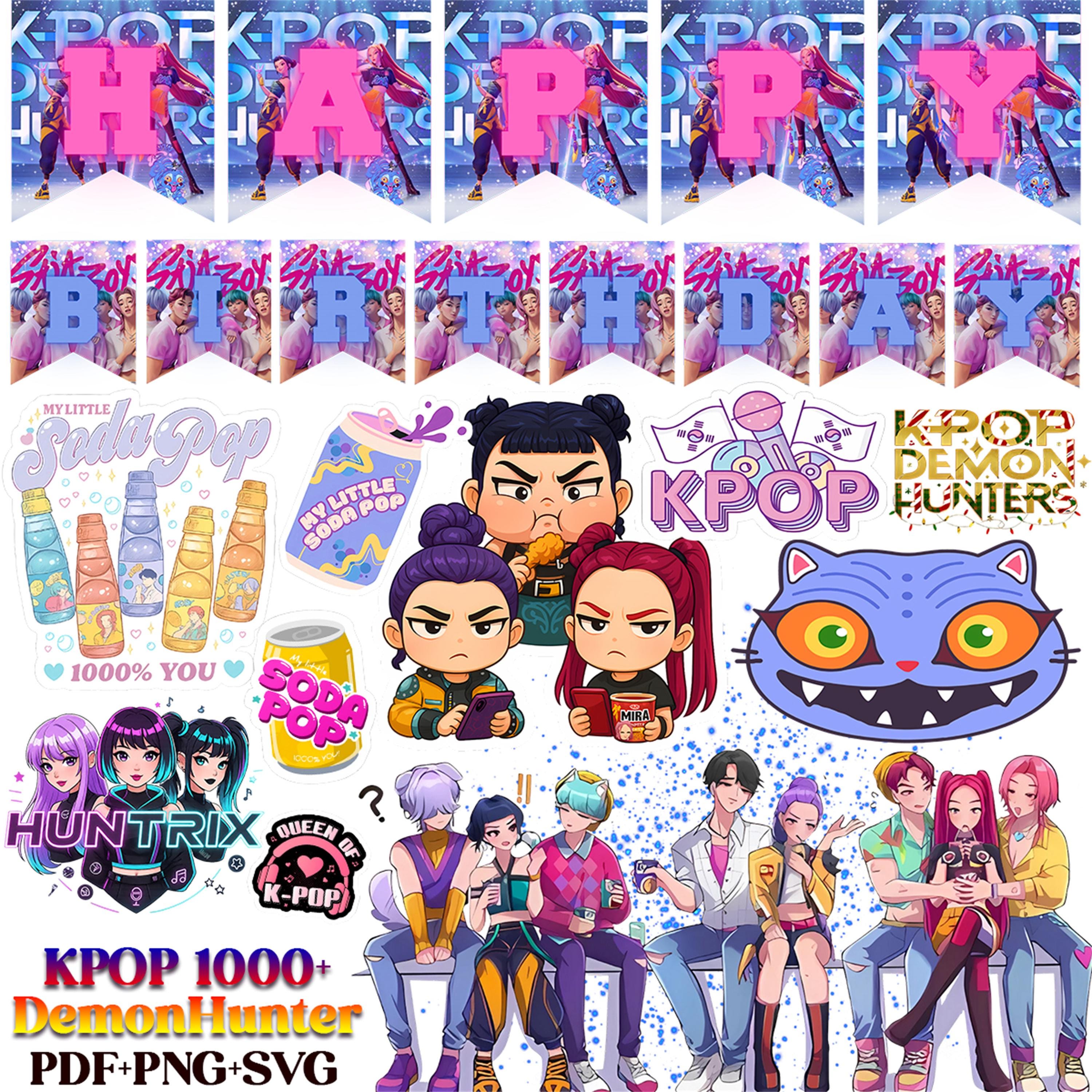 Huntrix Kpop Demon Hunters Mega Bundle – 2700+ PNG PDF SVG Eps Dxf ...