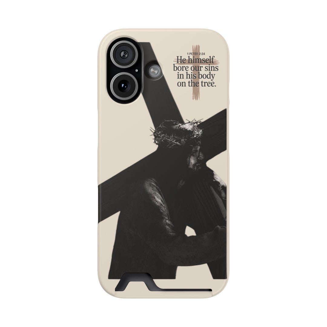 Christian Cross Phone Case With Card Holder | Bible Verse Faith Phone ...