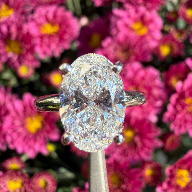 Lab Diamond 3ct Oval Vs1 - Etsy