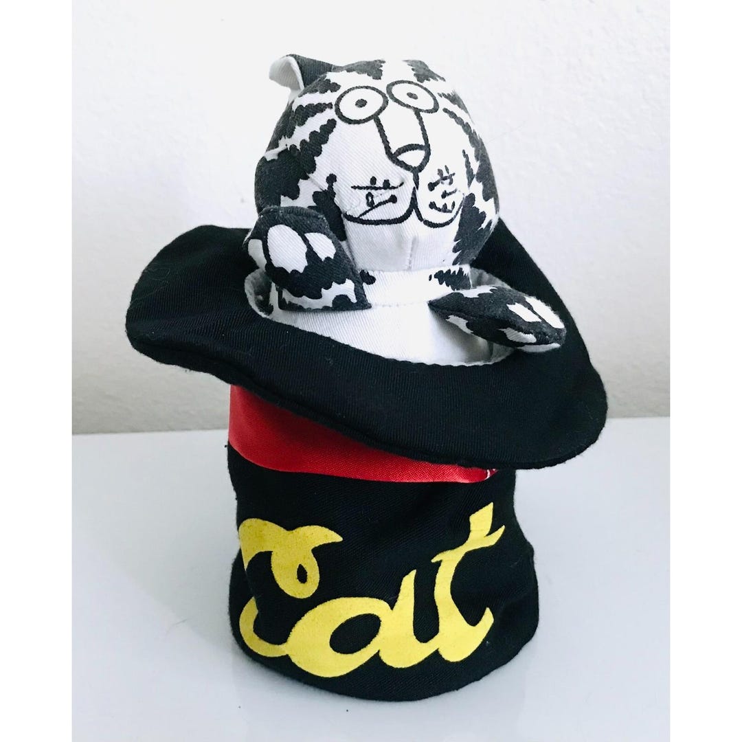 Vintage Kliban Cat Knickerbocker Plush Stuffed Animal in Black Top Hat ...