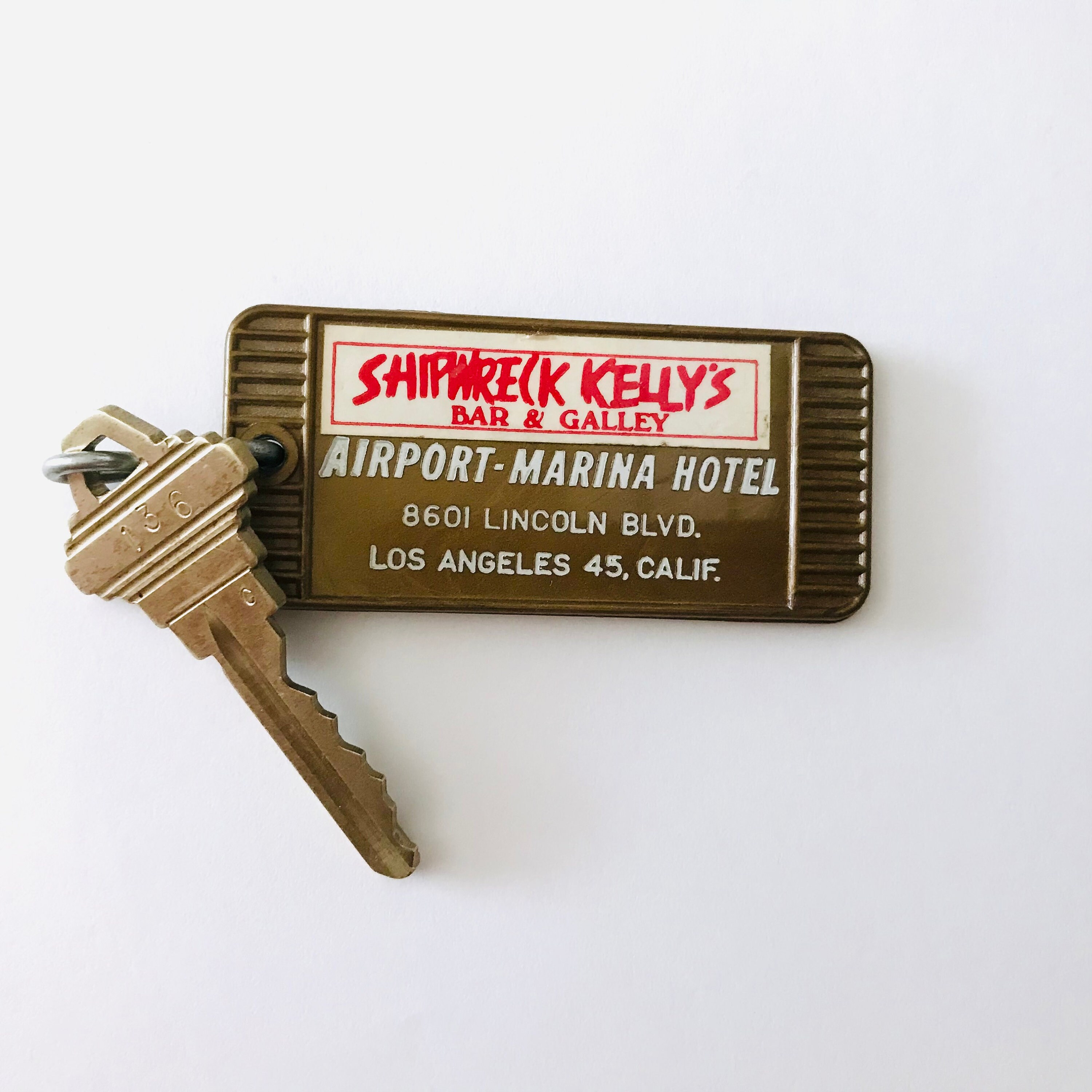 Vintage Original Shipwreck Kelly's Airport Marina Hotel Key & Fob 136 ...