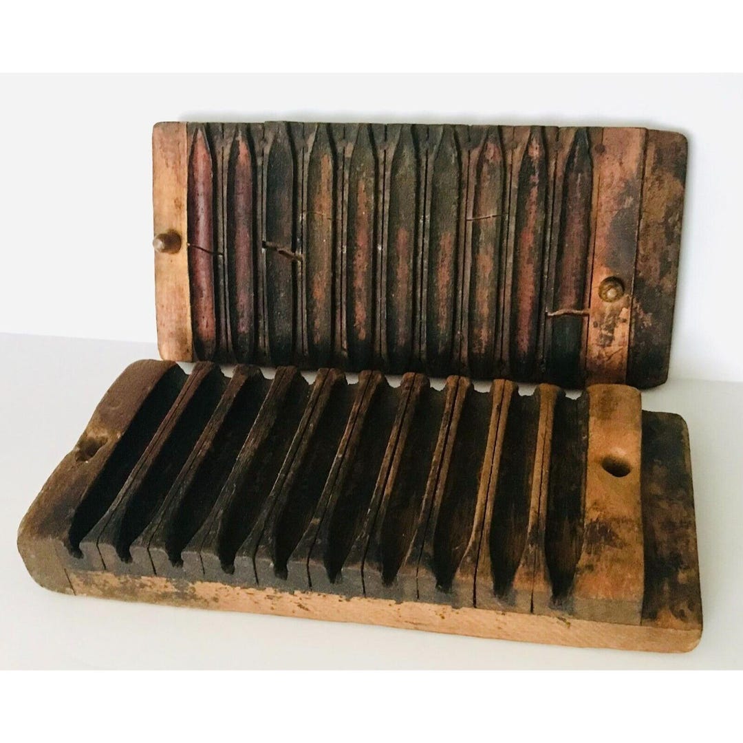 Antique Primitive Durex Cigar Mold 10 Slots Wooden Press Tobacco Making ...