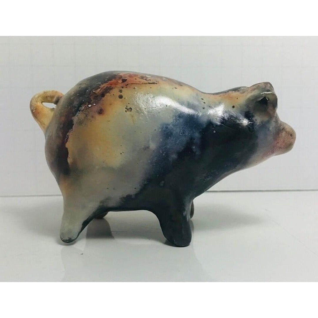 Studio Art Ceramic Pig Sculpture Sandy Toland Artist Signed Handmade ...