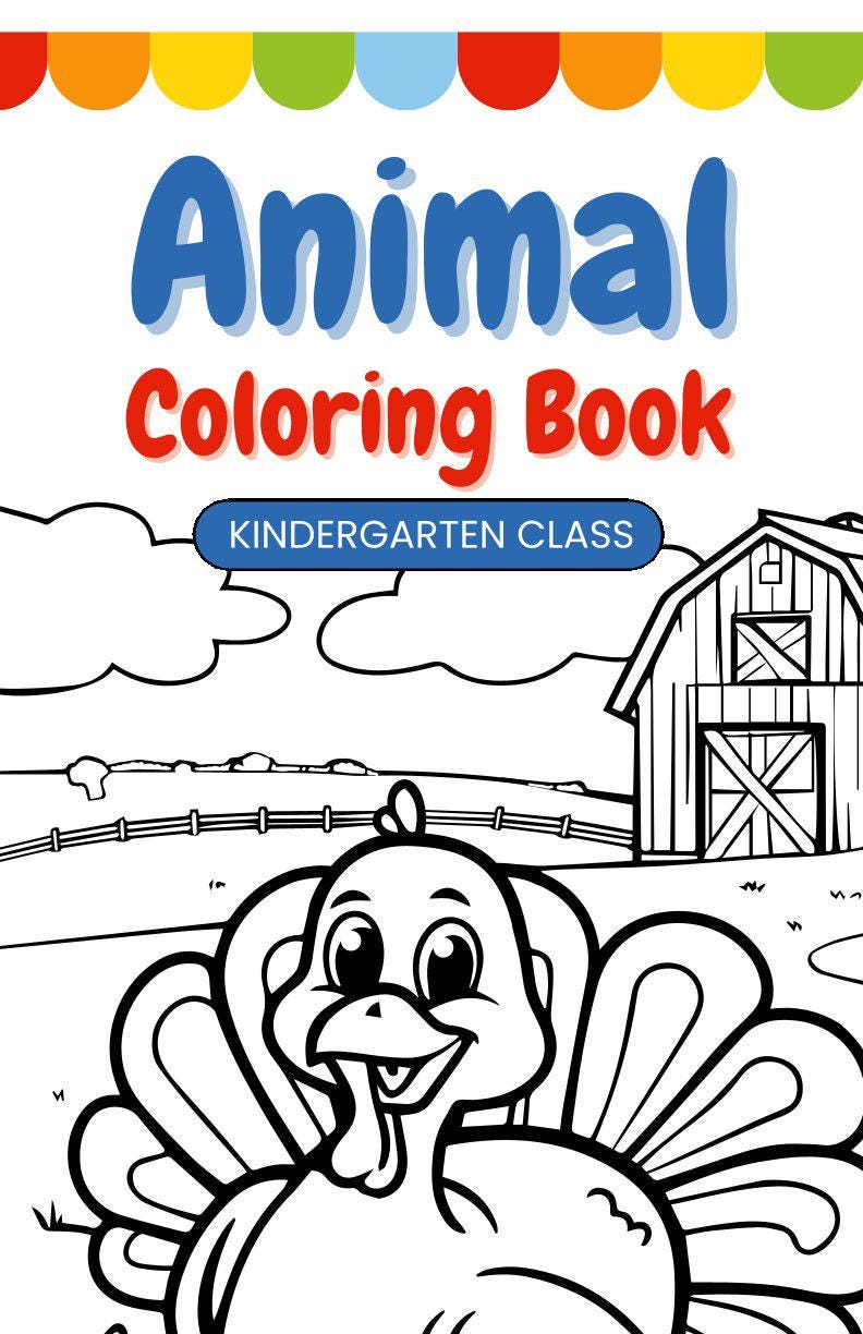 Farm Animal Coloring Book: 10 Printable Pages for Preschool (PDF ...