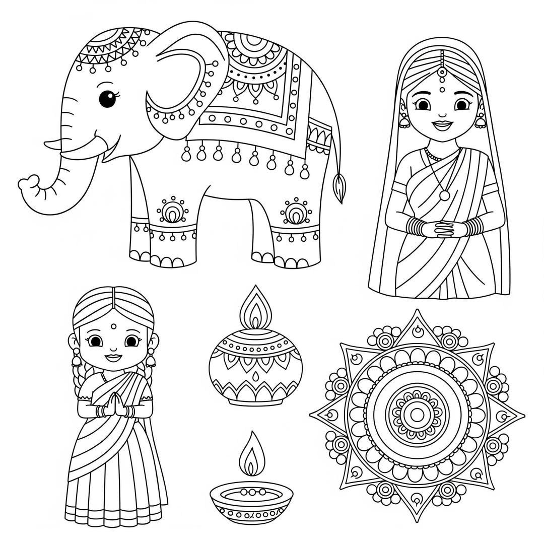 Indian Coloring Book 3 - Etsy