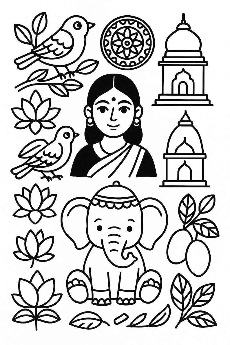 Indian Coloring Book 1 - Etsy