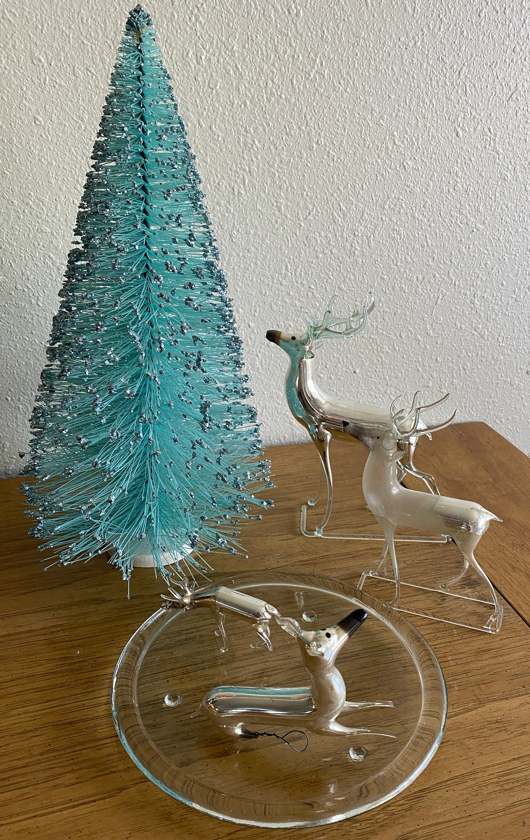 MERCURY GLASS Deer. Blown German Reindeer Antique Silvered Christmas ...