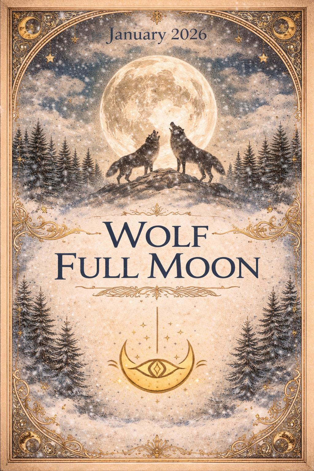 Wolf Full Moon Ritual January 2026 | Printable Moon Ritual Kit | Lunar ...