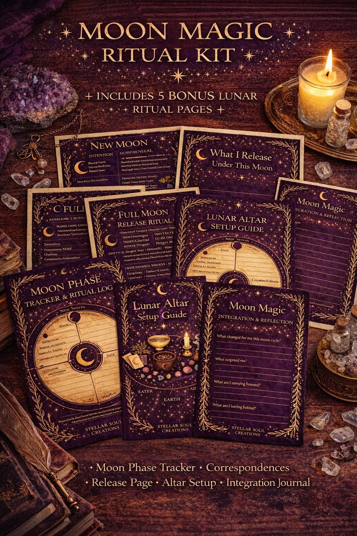 Moon Magic Ritual Kit | Lunar Phase Printable (digital Download) - Etsy