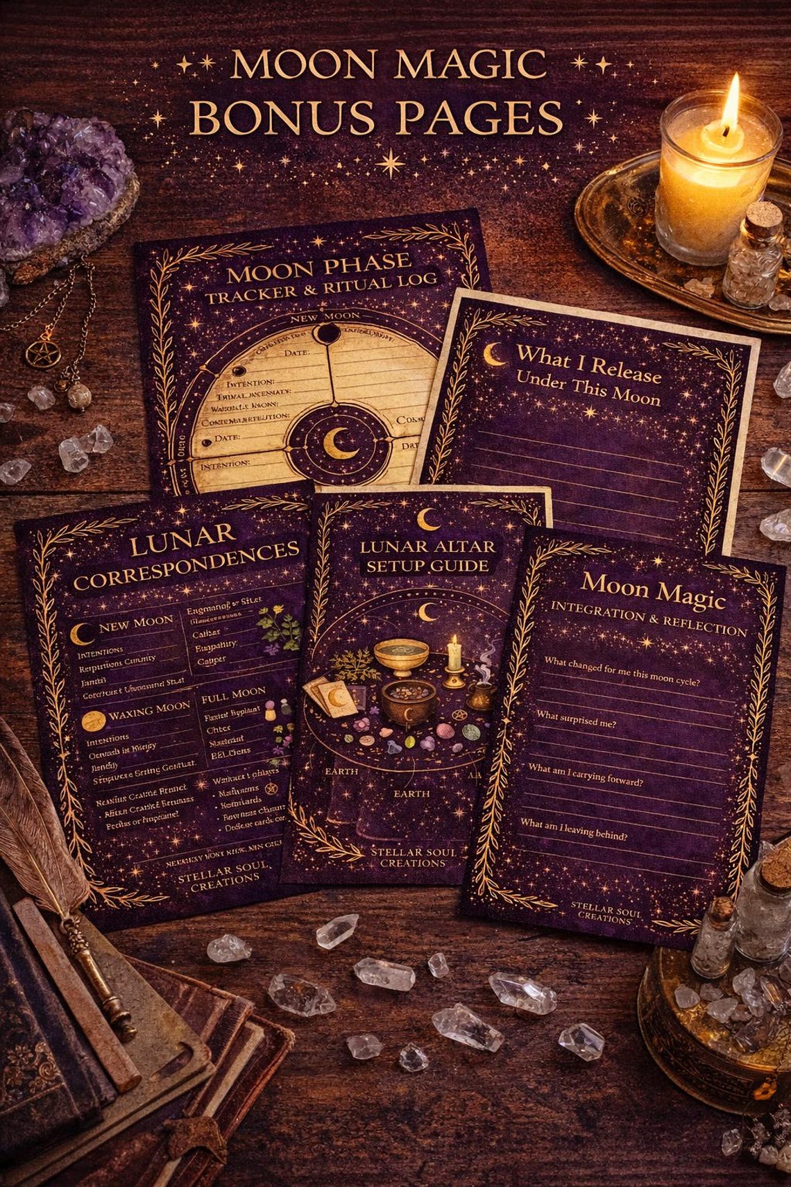 Moon Magic Ritual Kit | Lunar Phase Printable (digital Download) - Etsy