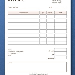 Invoice Template, Editable Client Invoice, Invoice Form, Small Business ...