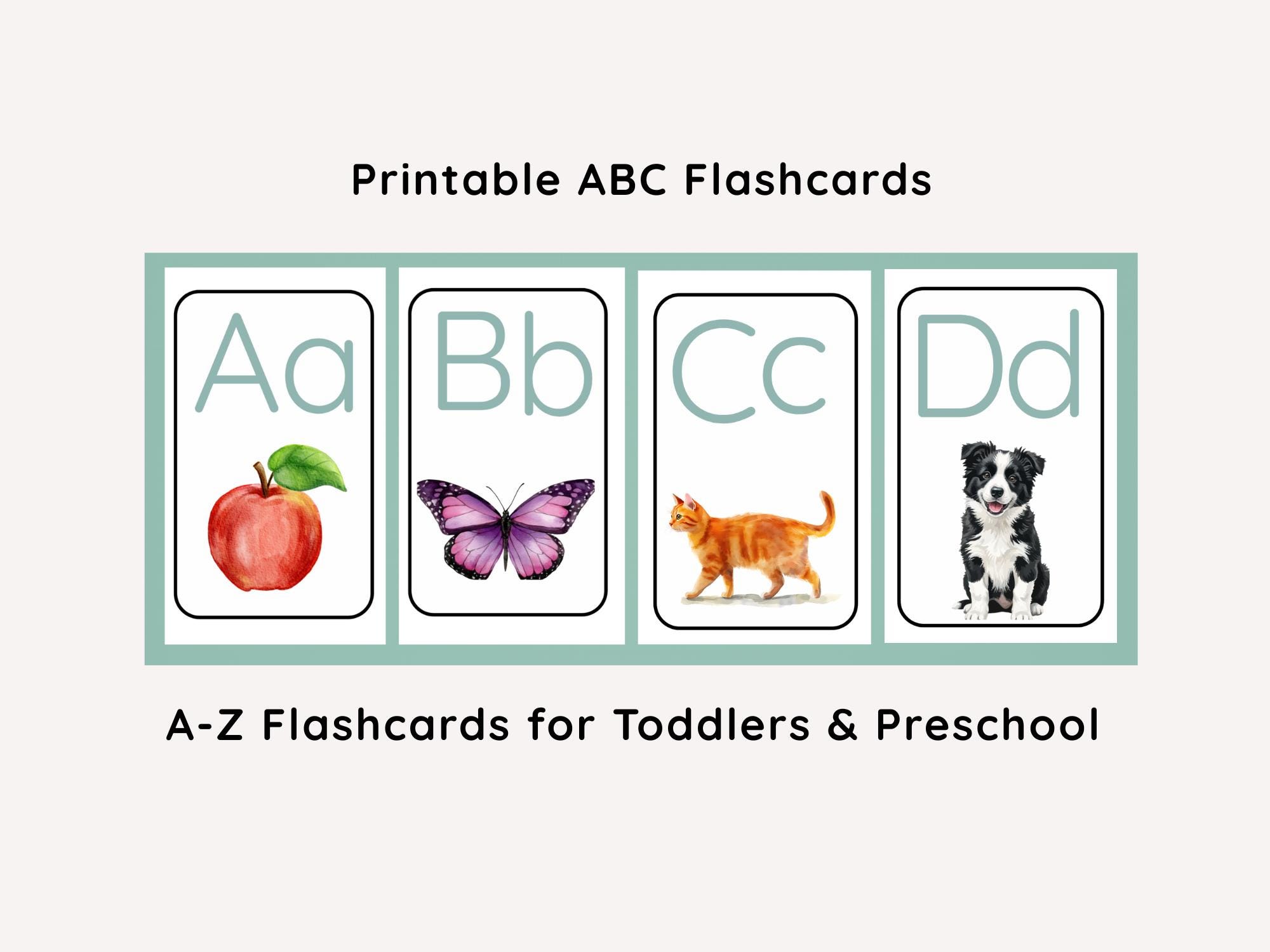 Alphabet Flashcards Printable| ABC Learning Cards for Toddlers ...
