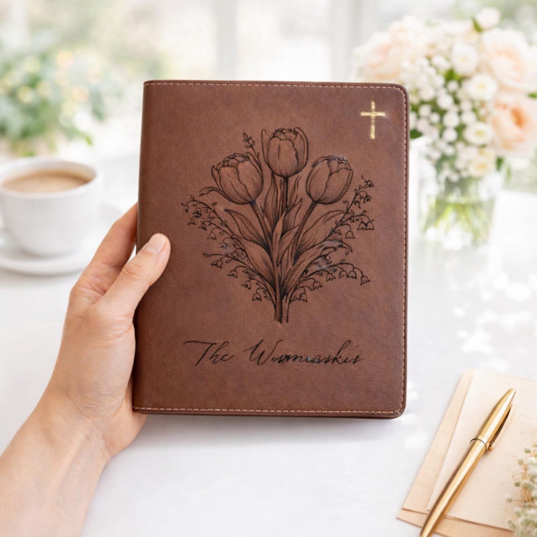 Personalized NIV / KJV Family Bible With Tulip Engraving, Custom ...
