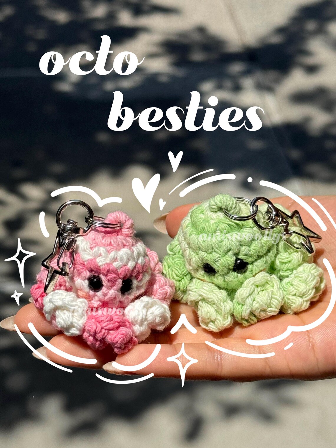 Mini Octopus Crochet Keychain | Cute Crochet Animal Keychains, Handmade ...