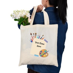 Customized Art Tote Bag, Custom Art Class Tote Bags, Drawing Lover Gift ...