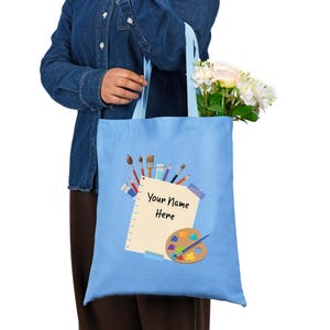 Customized Art Tote Bag, Custom Art Class Tote Bags, Drawing Lover Gift ...