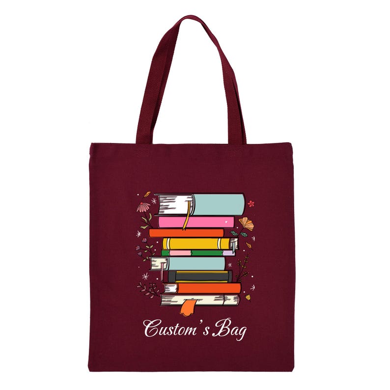 Personalized Library Tote Bag, Custom Name Book Bag for Kids, Teachers ...