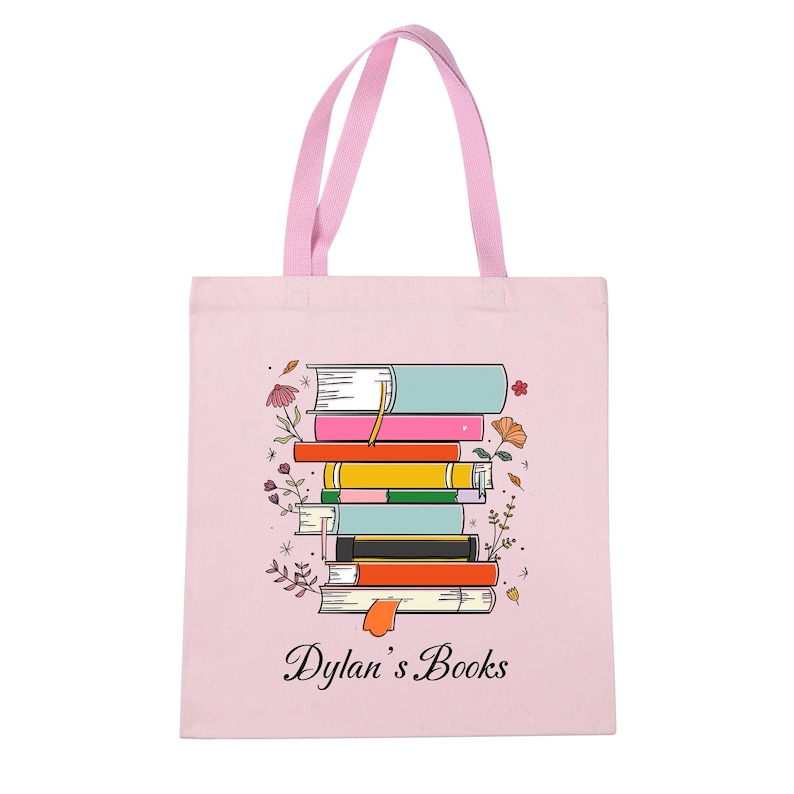 Personalized Library Tote Bag, Custom Name Book Bag for Kids, Teachers ...