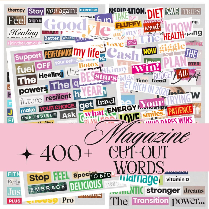 Magazine Words Vision Board 2026 Vision Board Kit Vision Board ...