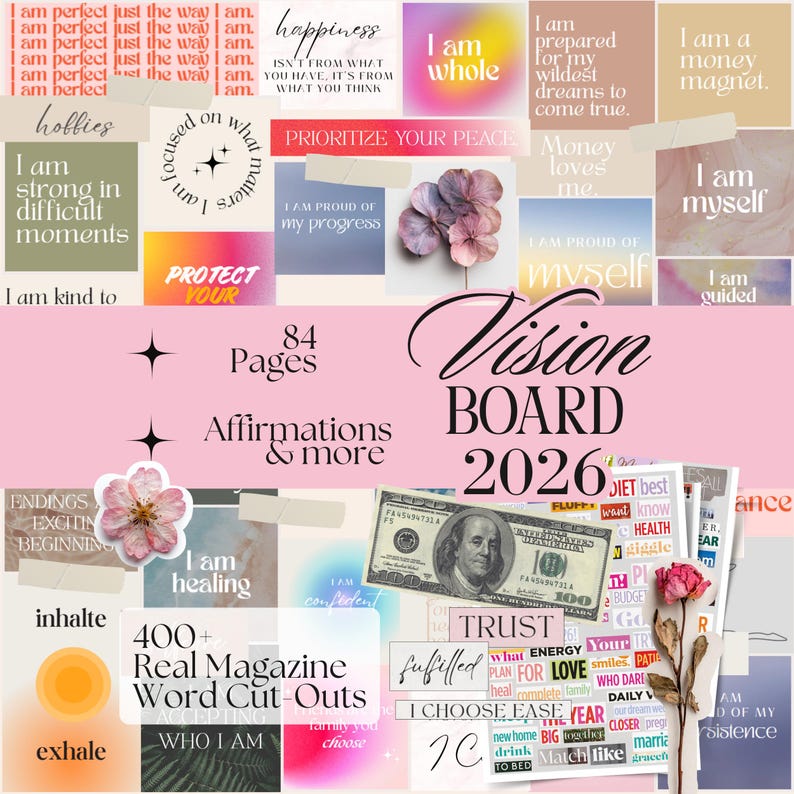 Vision Board Kit Vision Board 2026 Vision Board Printables 2026 Vision ...
