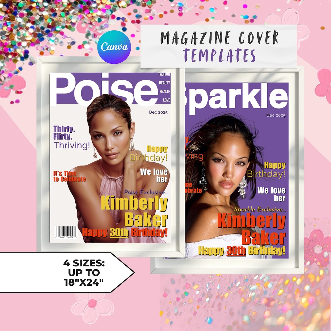 30th Birthday Magazine Cover Print Thirty Flirty and Thriving 13 Going ...