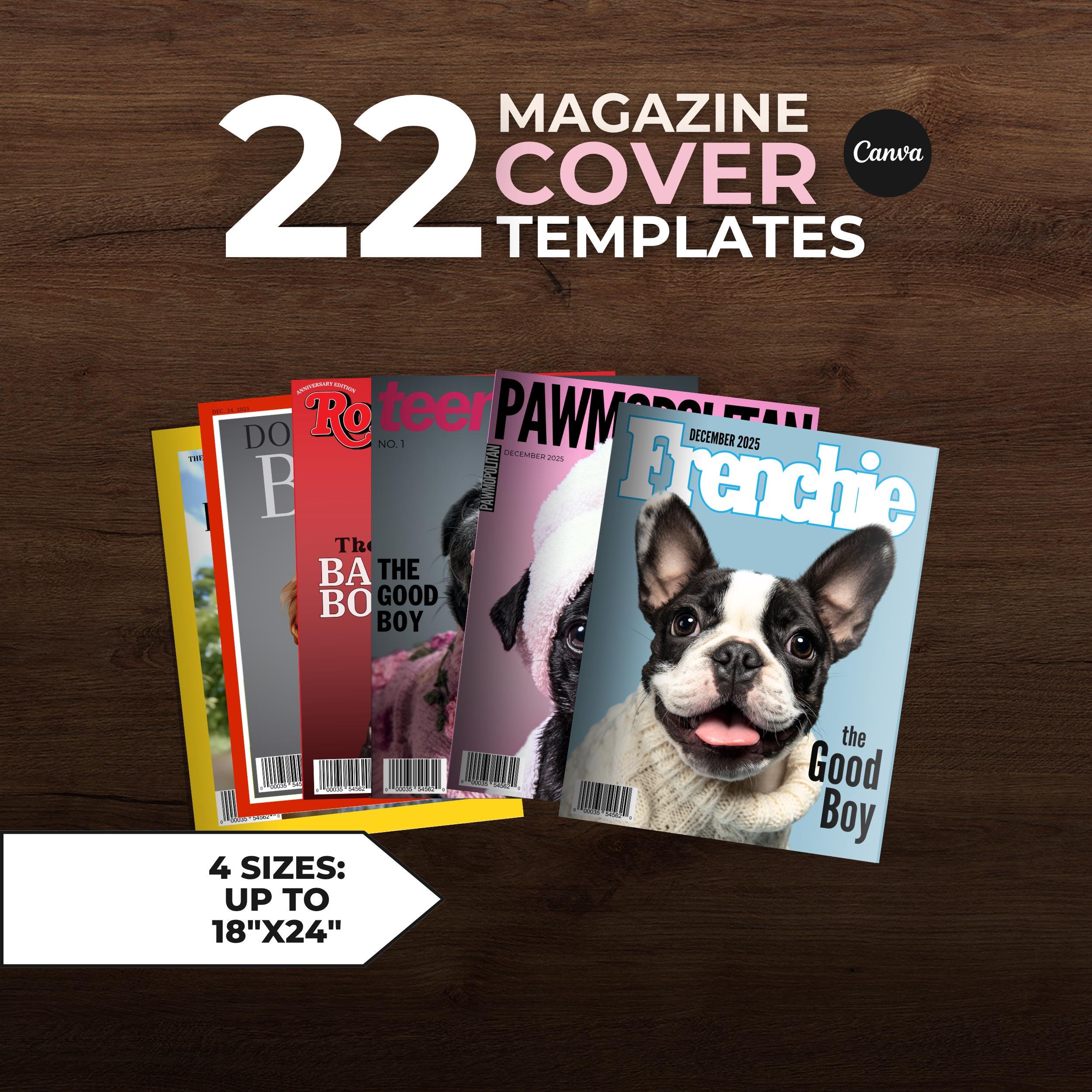 Custom Dog Magazine Cover Canvas Print Pet Magazine Cover Personalized ...