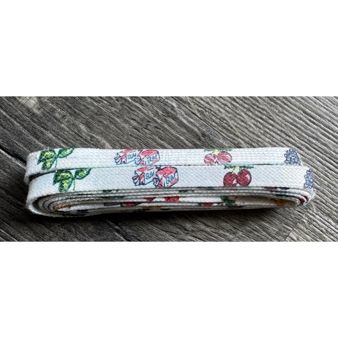 New Vintage STRAWBERRY Fruit Gum Tennis Sneaker Shoelaces Set 36" Long ...